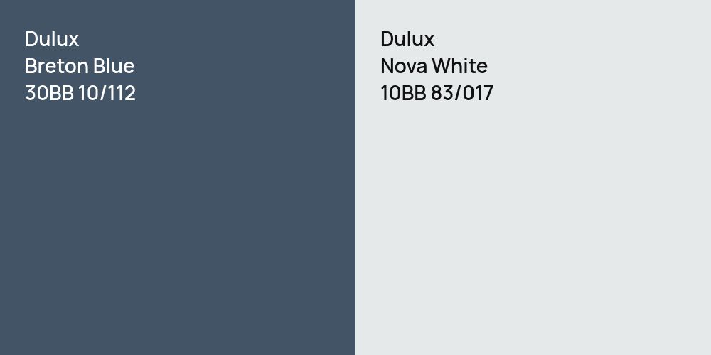 Dulux Breton Blue и Dulux Nova White - сравнение цветов