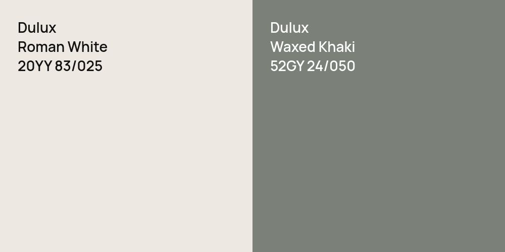 Dulux Roman White и Dulux Waxed Khaki - сравнение цветов