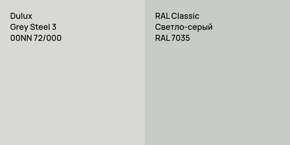 Dulux Grey Steel 3 и RAL Classic Светло-серый - сравнение цветов